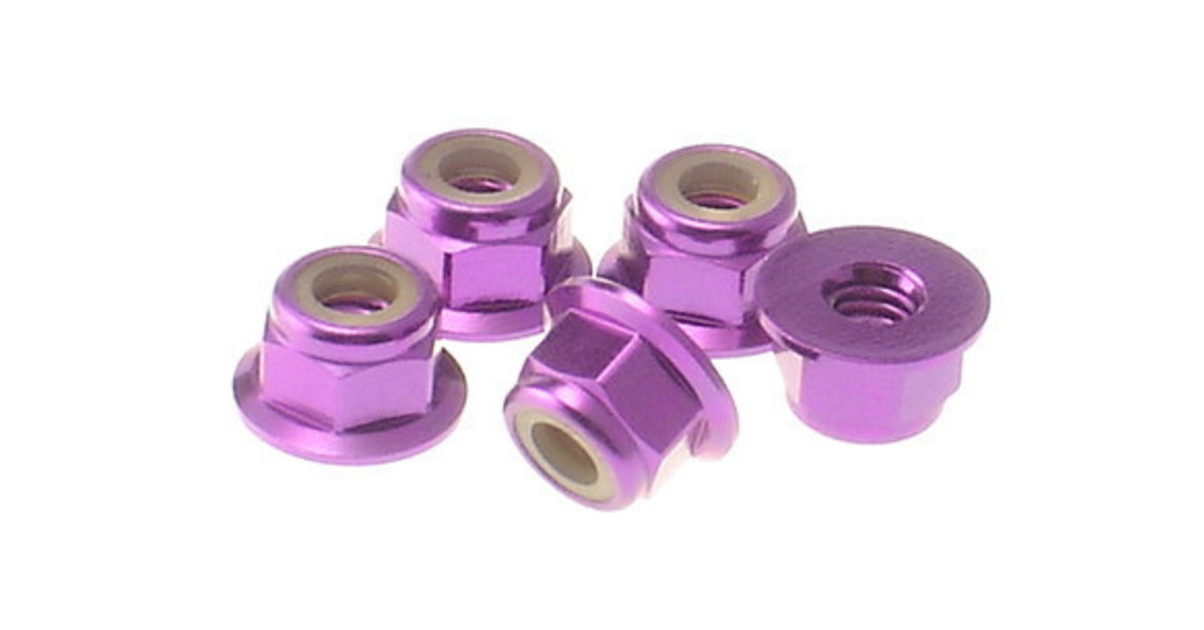 Ecrous nylstop alu 4mm Violet - HIRO SEIKO - 69227 - Visseries/Ecrous - powerracing
